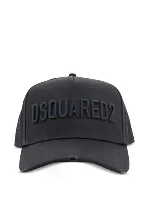 Dsquared2 Distressed Logo-patch Baseball Cap - Black