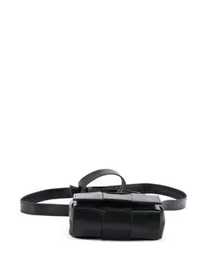 Bottega Veneta Cassette Maxi Intrecciato Leather Candy Crossbody Bag - Black