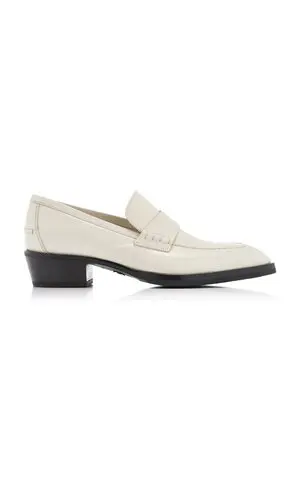JIMMY CHOO Wilder Eel-embossed Leather Loafers - White