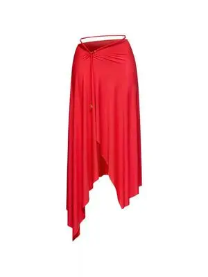 KOROBEYNIKOV Asymmetric Gathered Skirt With Gold-tone Hardware