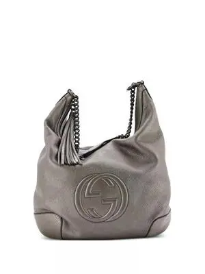 Gucci Soho Chain Leather Hobo Bag - Grey