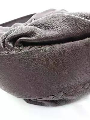 Bottega Veneta Dark Leather Intrecciato Drawstring Shoulder Bag