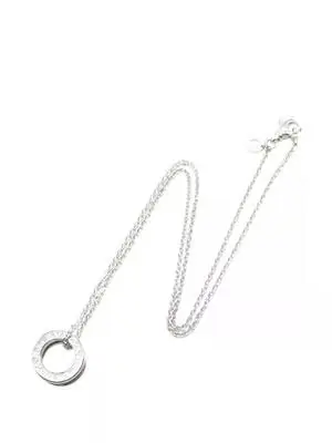 BVLGARI B.zero1 18k White Gold Diamond Pendant Necklace - Silver