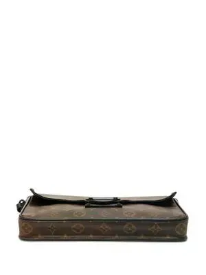 LOUIS VUITTON Monogram Macassar S Lock A4 Pouch Clutch Bag