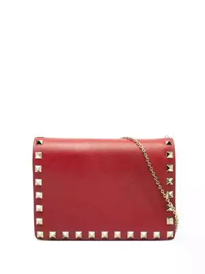 Valentino Garavani Rockstud Chain Pouch Crossbody Bag - Red