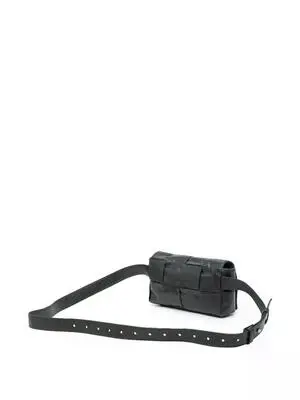Bottega Veneta Paper Calfskin Intrecciato Cassette Belt Bag - Grey