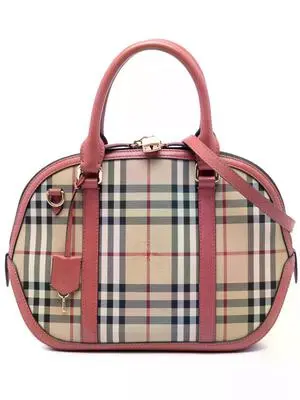Burberry Haymarket Check Nylon Orchard Bowling Bag - Neutrals