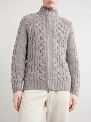 Brunello Cucinelli Cable-knit Cashmere Zip-up Sweater