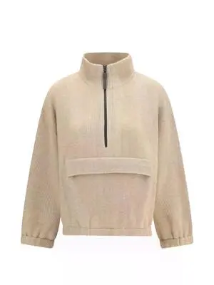 Brunello Cucinelli Brunello Cucinelli Cashmere Half-Zip Sweater Neutrals