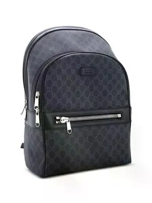 Gucci Gg Coated Canvas Medium Backpack With Front Zip Pocket