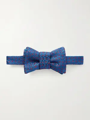 Charvet Silk-jacquard Bow-tie - Blue