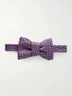 Charvet Silk-jacquard Bow-tie - Purple