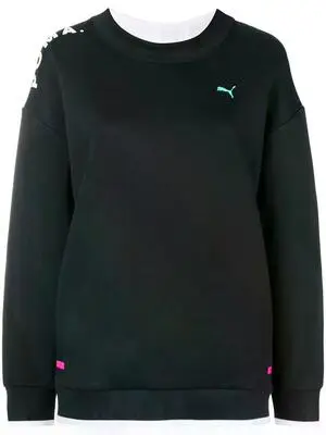 PUMA Chase Crew Mesh-panel Sweatshirt - Black