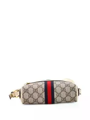 Gucci Ophidia Mini Shoulder Bag In Gg Coated Canvas - Brown