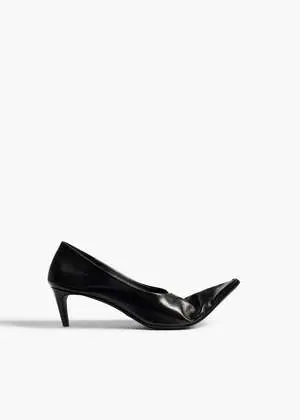 Khaite Marlene Pump In Glazed Leather - Black