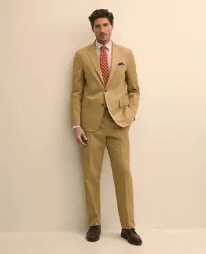 Brooks Brothers No. 1 Sack Suit In Cotton Twill - Beige