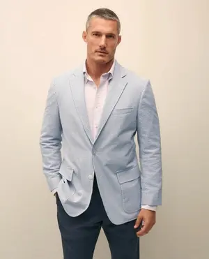 Brooks Brothers The No. 1 Sack Sport Coat In Cotton Seersucker - Blue