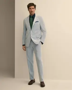 Brooks Brothers No. 1 Sack Suit In Cotton Bedford Cord - Blue