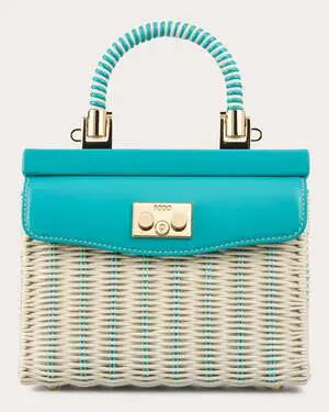 Rodo Small Paris Woven Wicker Leather Handbag