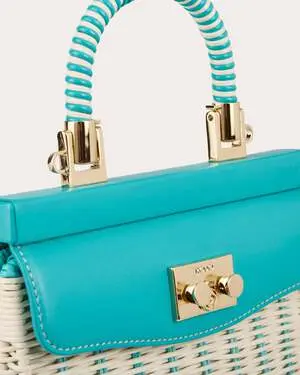 Rodo Small Paris Woven Wicker Leather Handbag