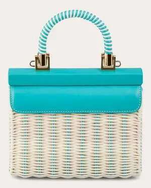 Rodo Small Paris Woven Wicker Leather Handbag