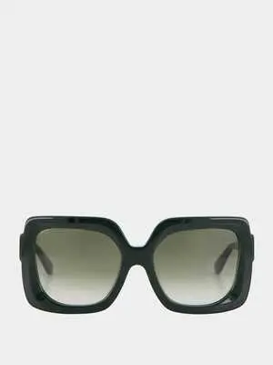 EMMANUELLE KHANH Oversized Square Acetate Sunglasses - Green