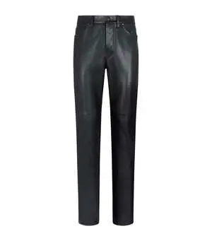 TOM FORD Leather Straight Leg Trousers