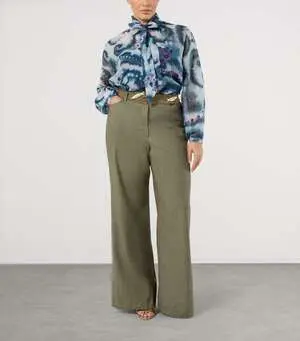 Marina Rinaldi Cotton-silk Printed Blouse