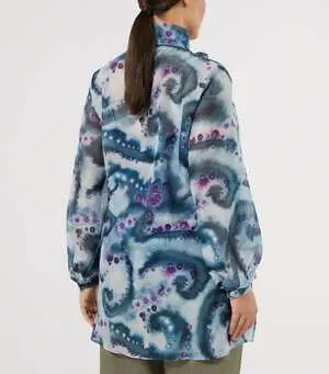 Marina Rinaldi Cotton-silk Printed Blouse