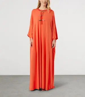 Marina Rinaldi Jersey Fish Detail Maxi Dress
