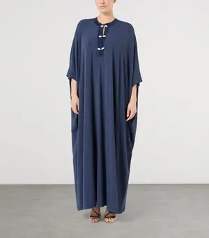 Marina Rinaldi Jersey Pearl-detail Maxi Dress