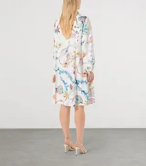 Marina Rinaldi Printed Cotton Midi Shirt Dress - Neutral