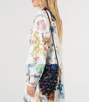 Marina Rinaldi Printed Cotton Midi Shirt Dress - Neutral