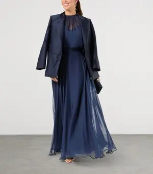 Marina Rinaldi Silk Chiffon Maxi Skirt