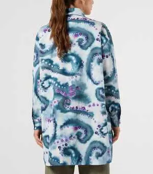 Marina Rinaldi Cotton Printed Midi Shirt Dress