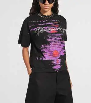 Balenciaga Distressed Cotton Sunset T-shirt
