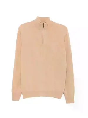 SERGIO MORETTI FIRENZE Half-zip High Neck Sweater - Neutrals