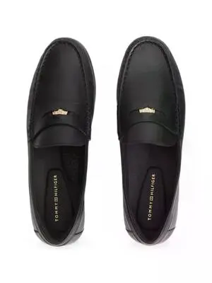 Tommy Hilfiger Monogram Logo-plaque Leather Penny Loafers