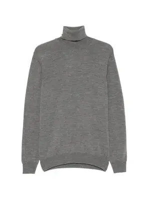 SERGIO MORETTI FIRENZE Turtleneck Sweater With Ribbed Cuffs And Hem - Grey
