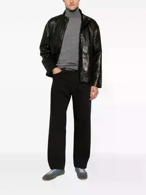 SERGIO MORETTI FIRENZE Turtleneck Sweater With Ribbed Cuffs And Hem - Grey