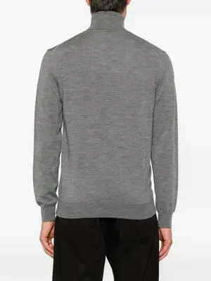 SERGIO MORETTI FIRENZE Turtleneck Sweater With Ribbed Cuffs And Hem - Grey