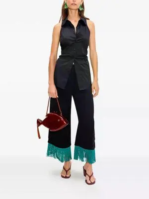 SIMONMILLER Nella Fringe-trim Wide-leg Trousers