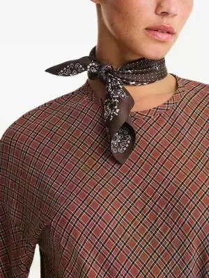 Longchamp French Bandana Silk Scarf 50 - Brown
