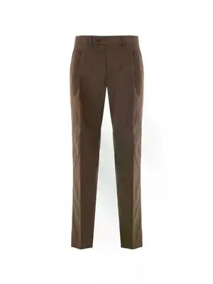 Caruso Pleated Moleskin Trousers