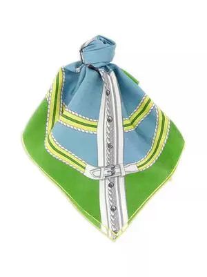Gucci Gg-jacquard Silk Scarf - Green