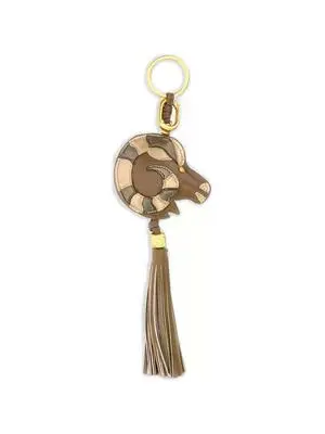 GIANNI CHIARINI Tassel Ram-head Keyring - Brown
