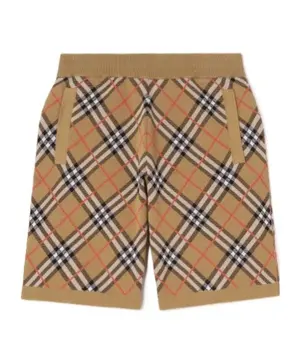 Burberry Check Cotton Blend Shorts - Green