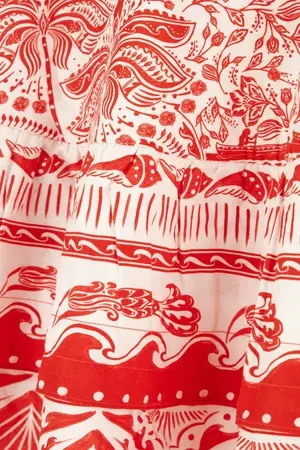 Farm Rio Red River Ride Print Midi Dress