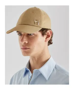 Fendi Cotton And Linen Baseball Cap