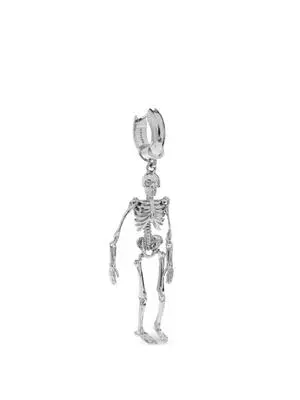 Alexander McQueen Skeleton Pendant Hoop Earring - Silver